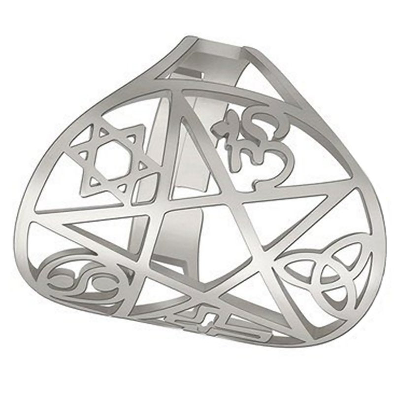 Coexist Ring Stainless Steel Adjustable Boho Peace of Religions Band