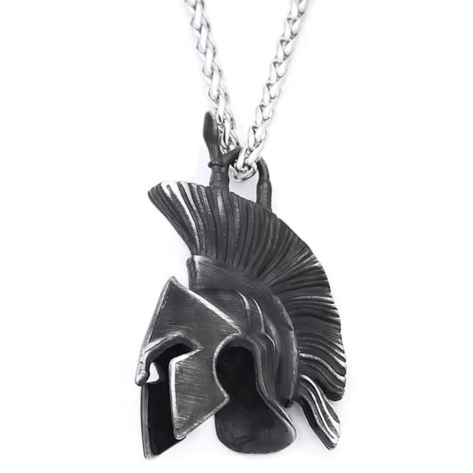 Gladiator Helmet Necklace Dark 316L Stainless Steel 300 Spartan Armor