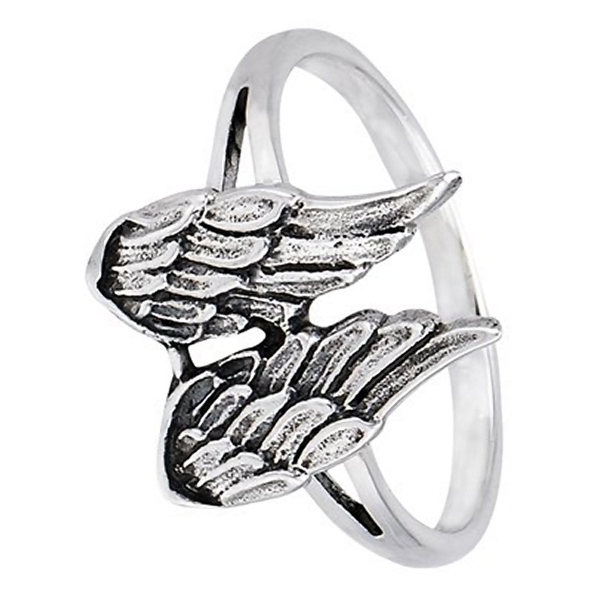Viking Valkyrie Ring 925 Sterling Silver Norse Warrior Angel Wings Ban