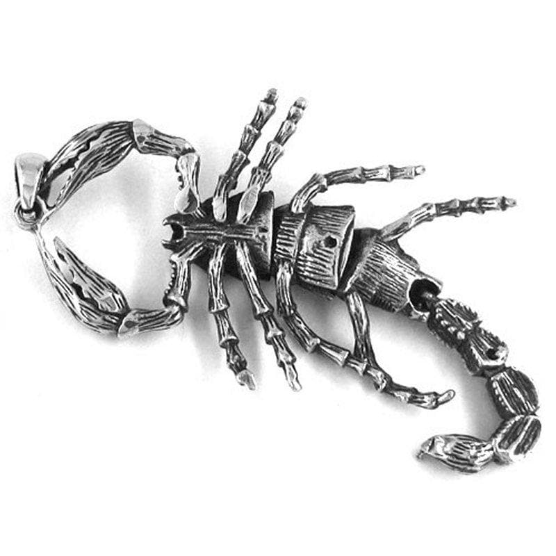 Large Realistic Scorpion Necklace Silver Stainless Steel Scorpio Penda
