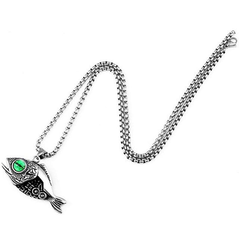 Biomechanical Fish Necklace Stainless Steel Cyborg Robot Tuna Fisherma