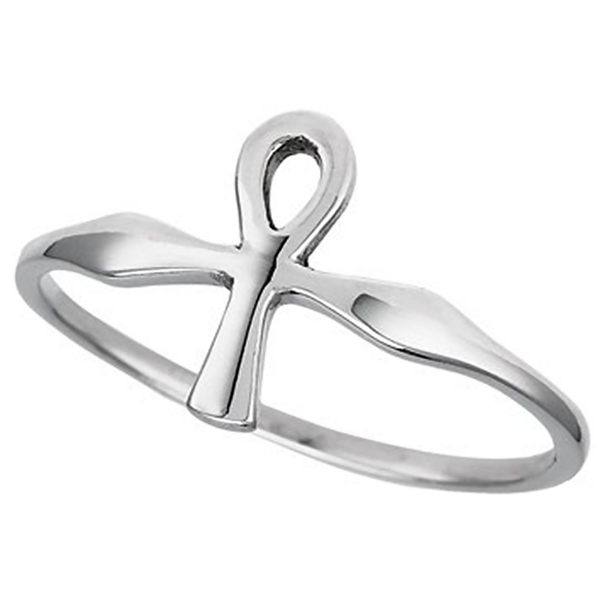 Egyptian Ankh Ring 925 Sterling Silver Ancient Egypt Aunk Band