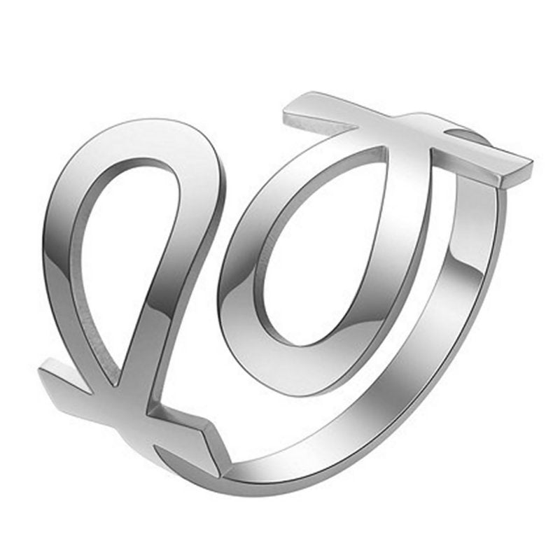 Egyptian Double Ankh Ring Stainless Steel Spiritual Life Symbol Band