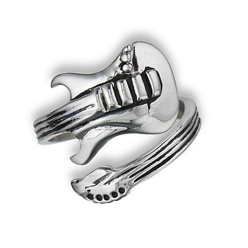 Electric Guitar Ring Stainless Steel Adjustable Music Instrument Band