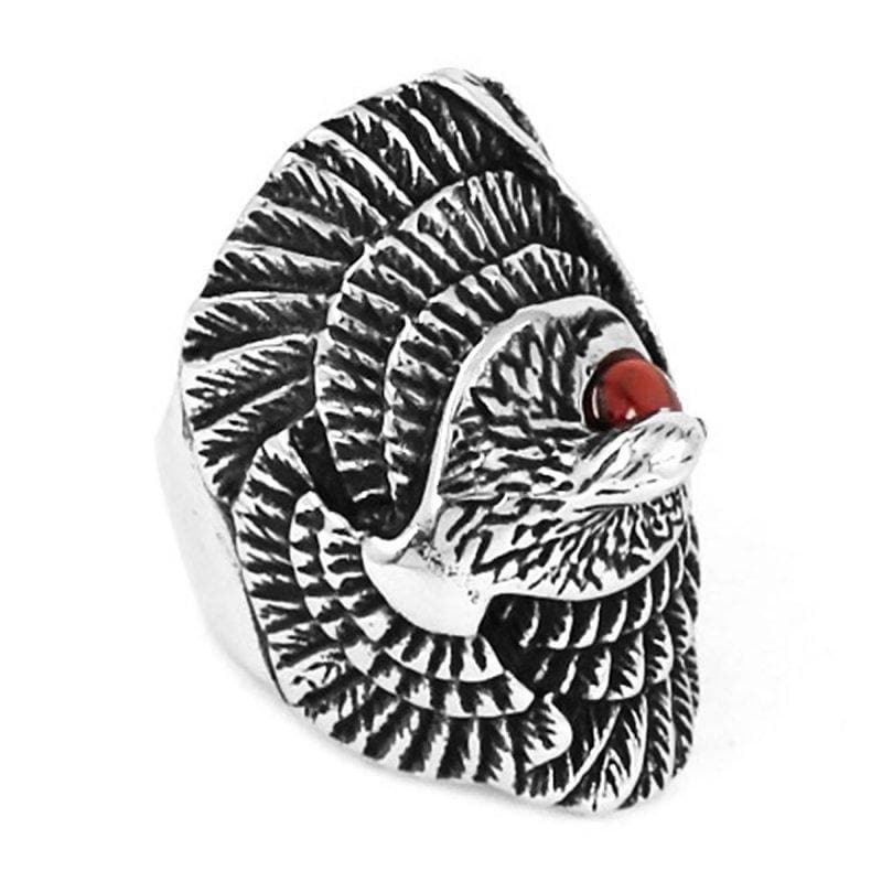 Large Phoenix Ring Mens Womens Stainless Steel Falcon Firebird Band