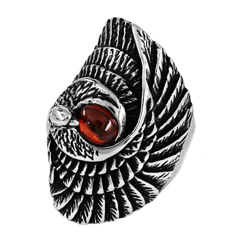 Large Phoenix Ring Mens Womens Stainless Steel Falcon Firebird Band