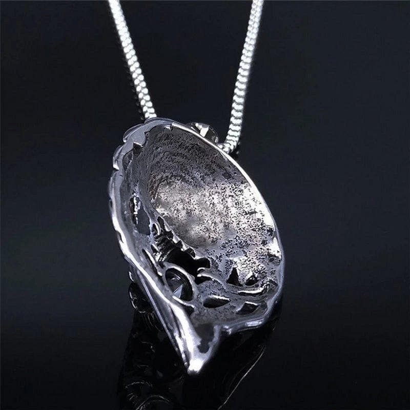 Mystical Wolf Necklace Silver Stainless Steel Wolves Pendant