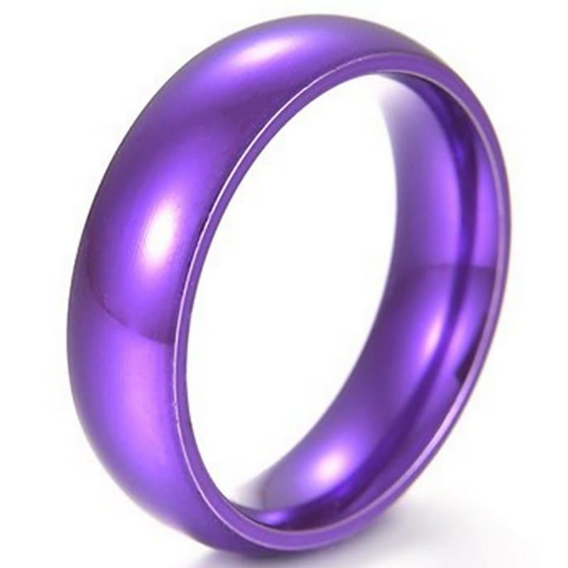 Perfectly Purple Ring Stainless Steel Majestic Wedding Band 6mm