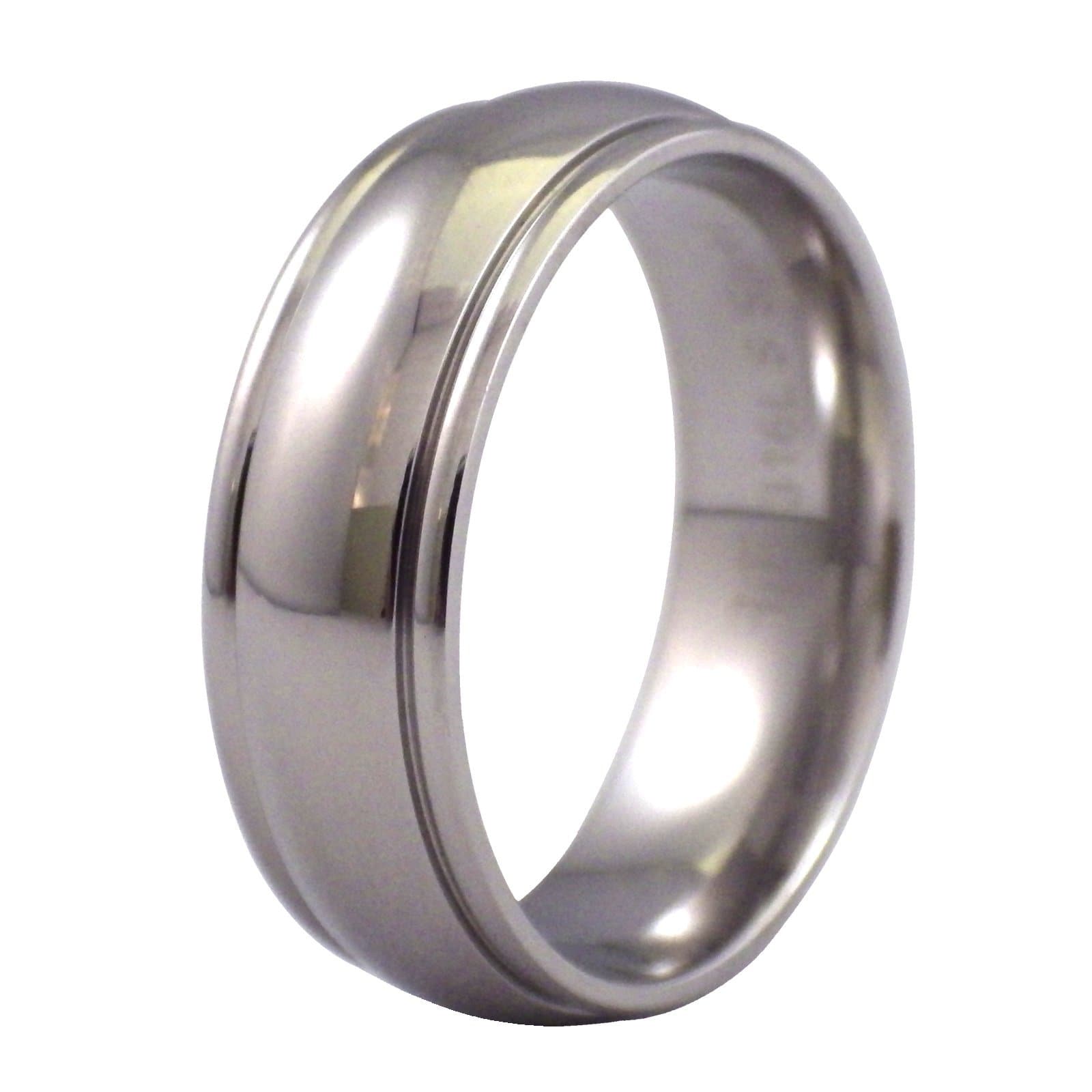 Traditional High Polish Wedding Band - Simple Stainless Steel Ring